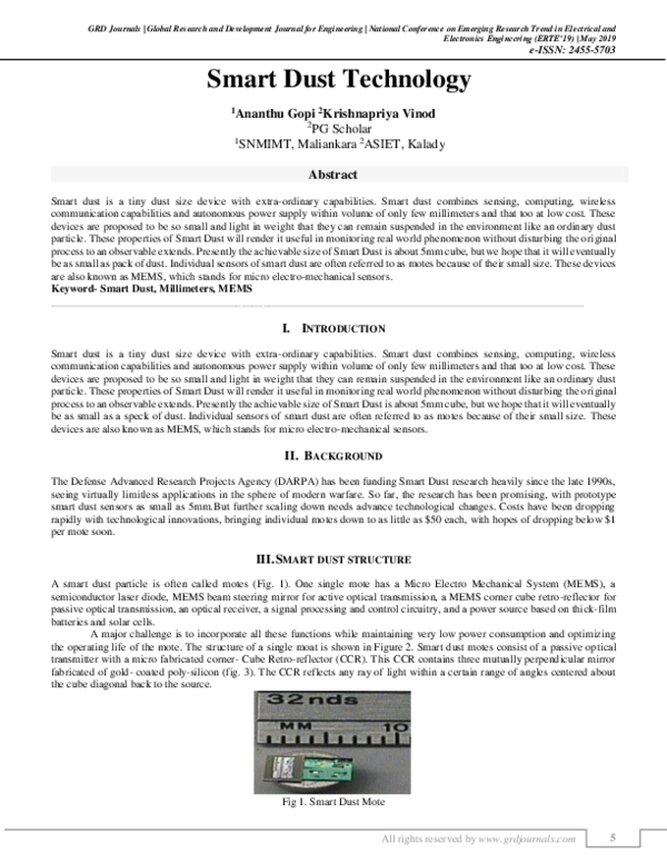(PDF) Smart Dust Technology