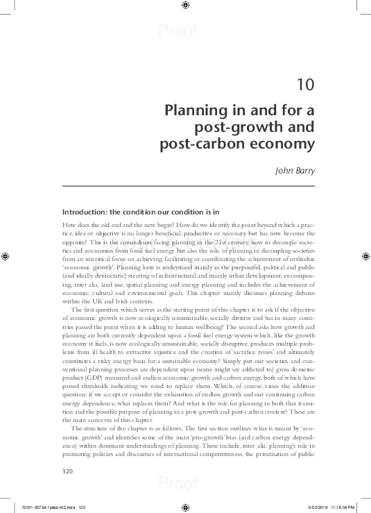 (PDF) Planning in and for a post-growth and post-carbon economy
