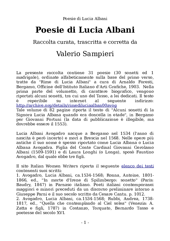 Poesie di Lucia Albani
