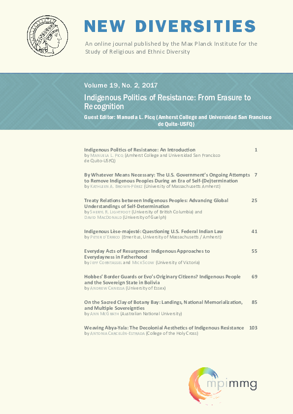 (PDF) Indigenous Politics of Resistance: From Erasure to Recognition