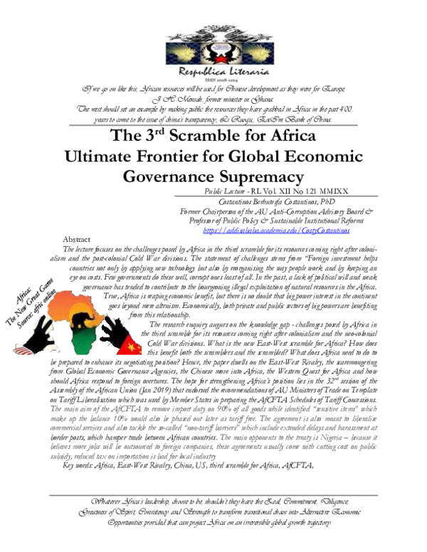 (PDF) The New Scramble for Africa | Ashton Fourie - Academia.edu