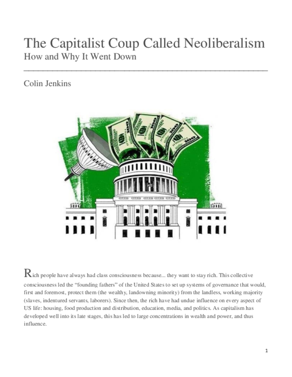 (PDF) The Capitalist Coup Called Neoliberalism: How and Why It Went Down