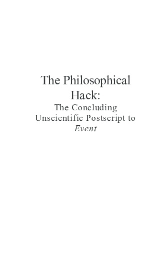 (PDF) The Philosophical Hack: The Concluding Unscientific Postscript to ...
