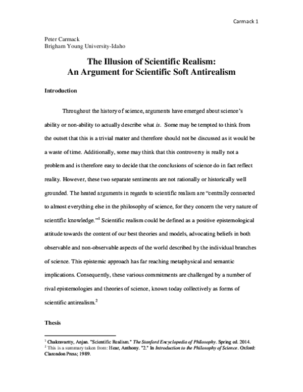(PDF) The Illusion of Scientific Realism: An Argument for Scientific ...