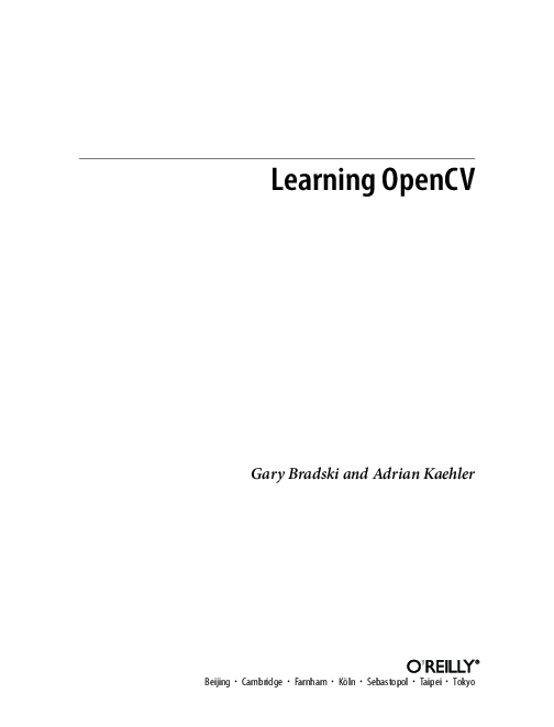 (PDF) Learning OpenCV