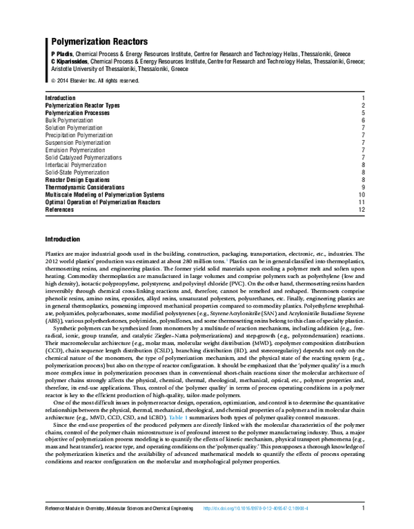 (PDF) Polymerization Reactors