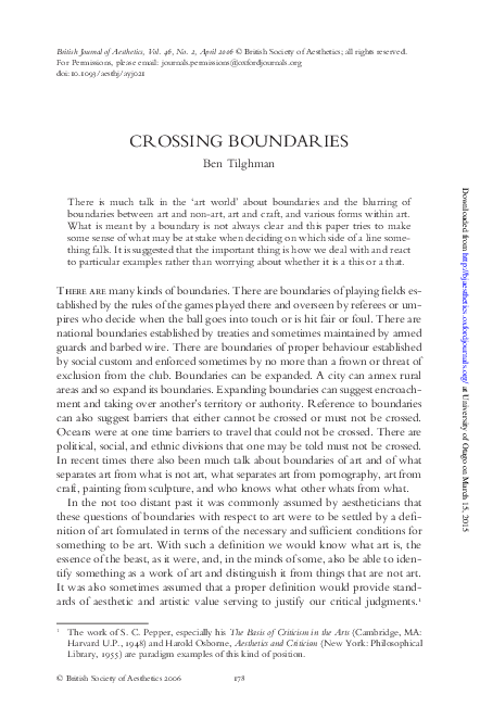 (PDF) CROSSING BOUNDARIES