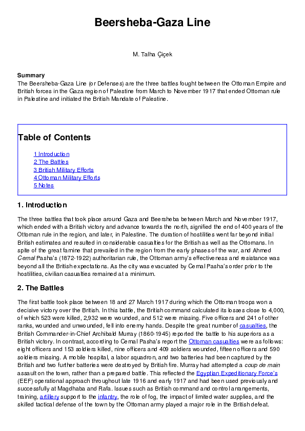 (PDF) Beersheba-Gaza Line