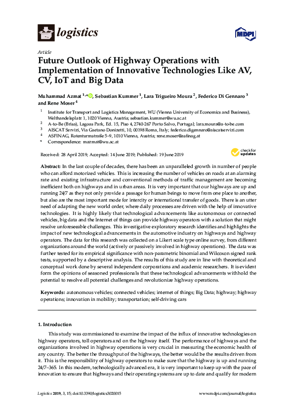 (PDF) Future Outlook of Highway Operations with Implementation of ...