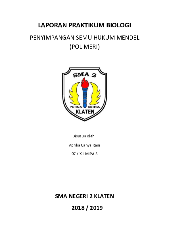 (PDF) LAPORAN PRAKTIKUM BIOLOGI PENYIMPANGAN SEMU HUKUM MENDEL ...