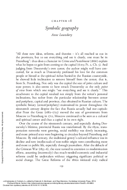 (PDF) Symbolic geography [in Dostoevsky]