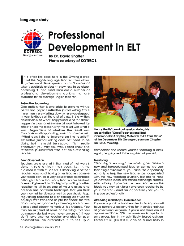 (PDF) Professional Development in ELT