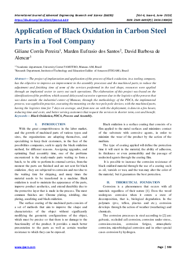 (PDF) Application of Black Oxidation in Carbon Steel Parts in a Tool ...