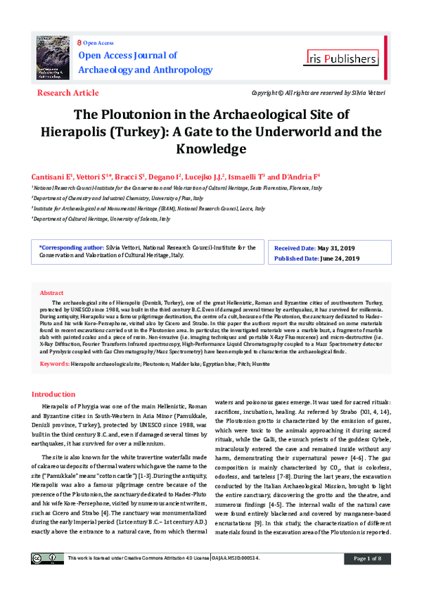 (PDF) The Ploutonion in the Archaeological Site of Hierapolis (Turkey ...