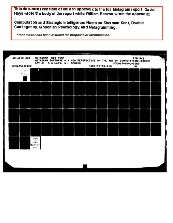 (PDF) Computation and Strategic Intelligence: Notes on Sherman Kent ...