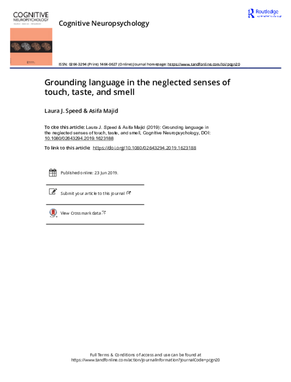 (PDF) Grounding language in the neglected senses of touch, taste, and ...
