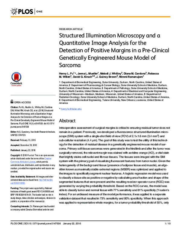 Pdf Structured Illumination Microscopy And A Quantitative Image Analysis For The Detection Of