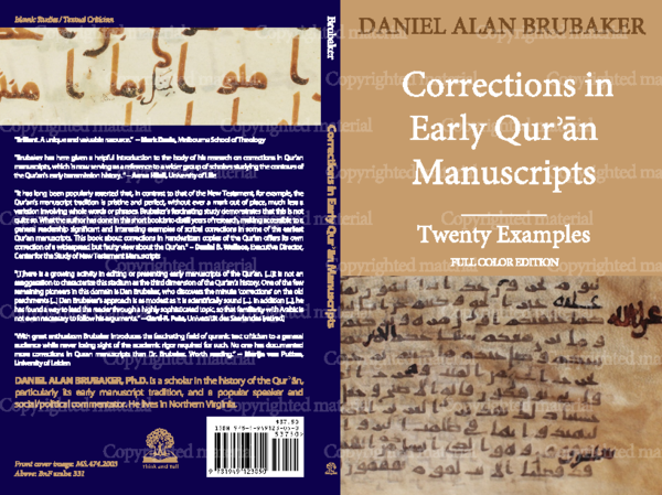 (PDF) Corrections in Early Qurʾān Manuscripts: Twenty Examples (cover art, full color edition)