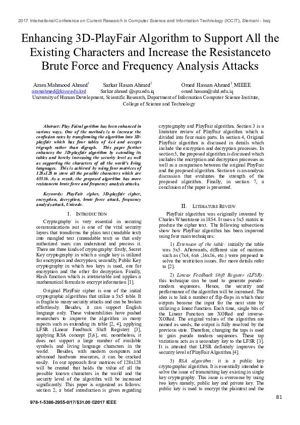 (PDF) Enhancing 3D-PlayFair Algorithm to Support All the Existing Characters and Increase the ...