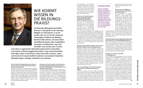 (PDF) Interview mit Anthony Bryk zu Networked Improvement Communities