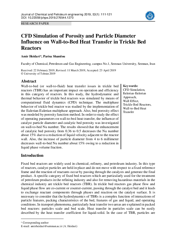 (PDF) CFD Simulation of Porosity and Particle Diameter Influence on ...