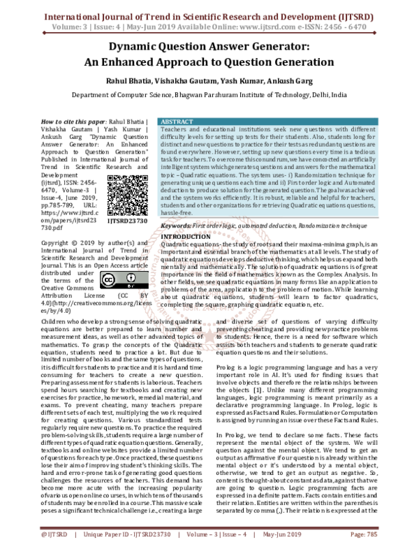 (PDF) Dynamic Question Answer Generator An Enhanced Approach to ...
