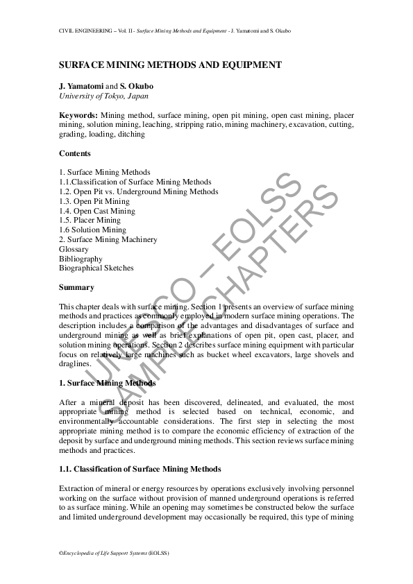 (PDF) SURFACE MINING METHODS AND EQUIPMENT