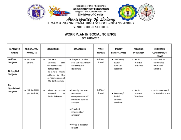 (DOC) LUMAMPONG NATIONAL HIGH SCHOOL-INDANG ANNEX SENIOR HIGH SCHOOL ...