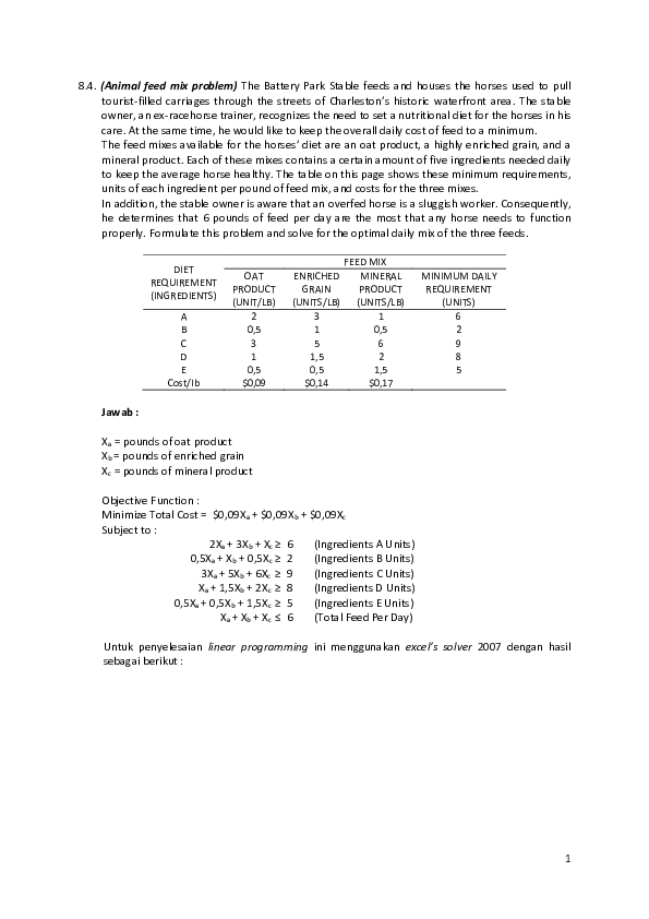 (DOC) LINEAR PROGRAMMING APLICATIONS