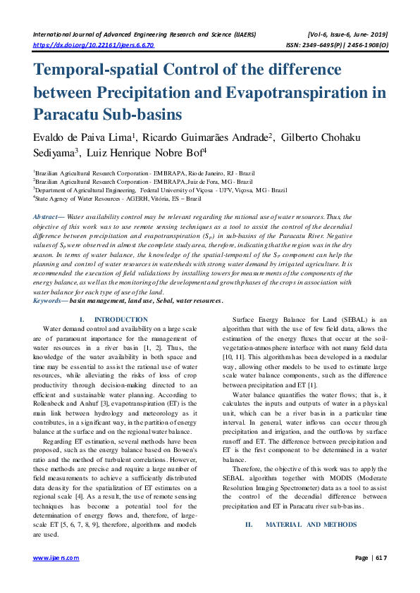 (PDF) Temporal-spatial Control of the difference between Precipitation and Evapotranspiration in ...