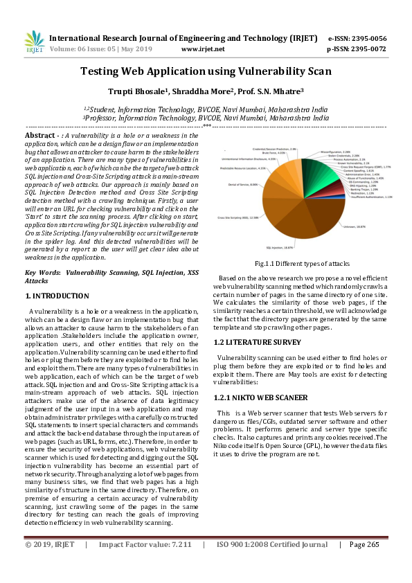 (PDF) Testing Web Application using Vulnerability Scan