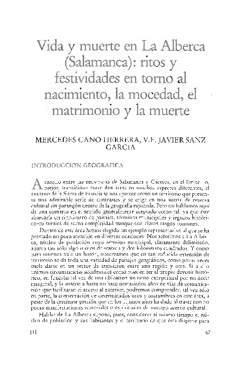 (PDF) Vida y muerte en La Alberca