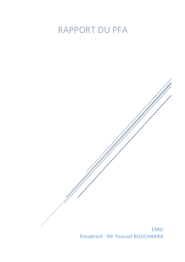 (DOC) Rapport du pfa EMSI Encadrant : Mr Youssef BOUCHAARA