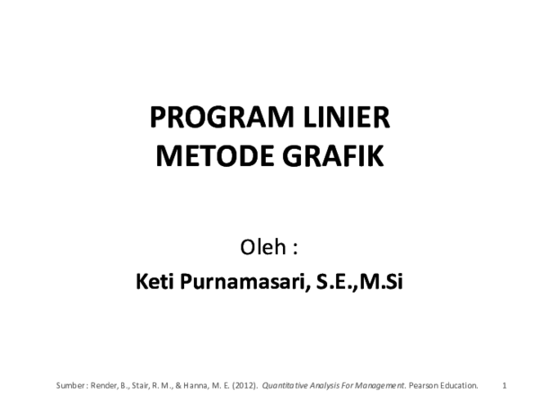 (PPT) Program Linier Metode Grafik
