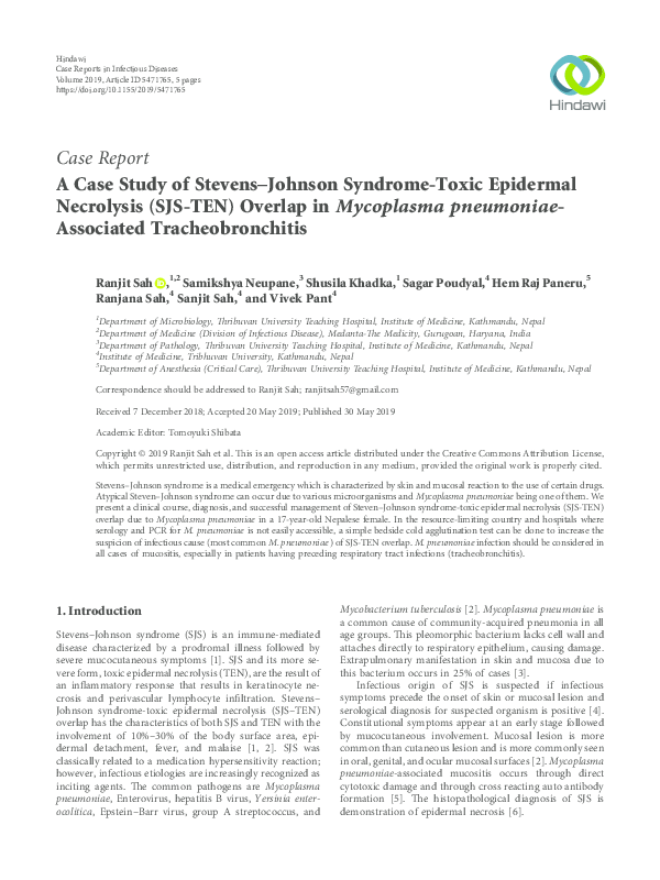 (PDF) Case Report A Case Study of Stevens-Johnson Syndrome-Toxic ...