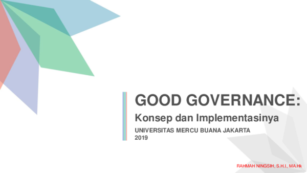 (PDF) GOOD GOVERNANCE: Konsep dan Implementasinya