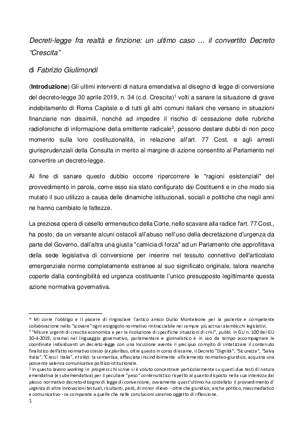 (PDF) Decreti-legge fra realtà e finzione: un ultimo caso … il ...