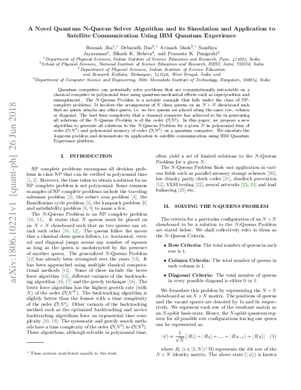 (PDF) A Novel Quantum N-Queens Solver Algorithm and its Simulation and Application to Satellite ...