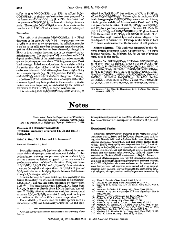 (PDF) Reactions of tetrasulfur tetranitride [cyclotetra(azathiene ...