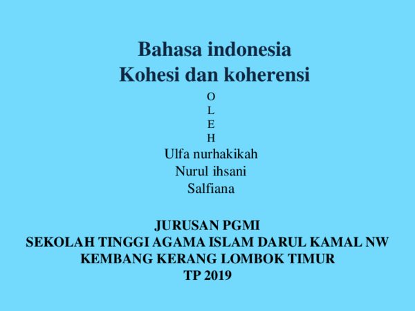 (PPT) Kohesi dan koherensi