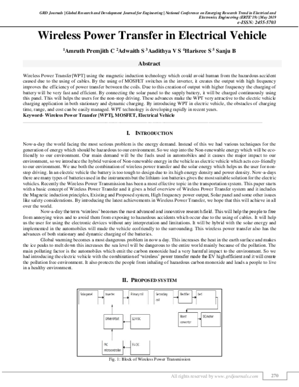 (PDF) Wireless power transfer system design for electric vehicle ...