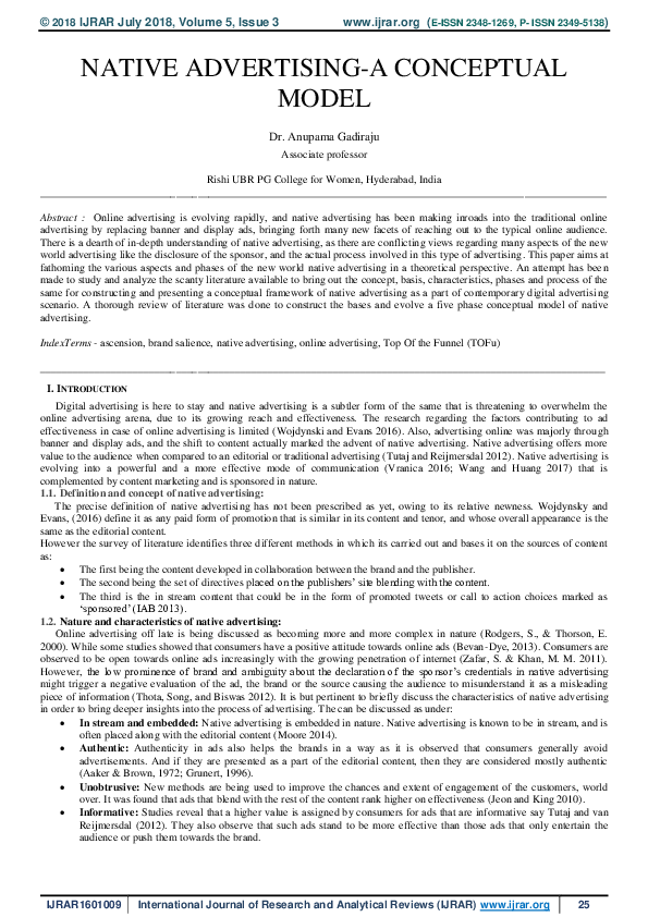 (DOC) NATIVE ADVERTISING-A CONCEPTUAL MODEL