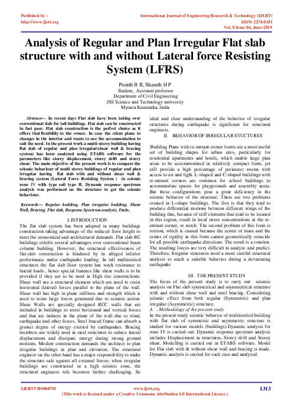(PDF) IJERT-Analysis of Regular and Plan Irregular Flat slab structure with and without Lateral ...