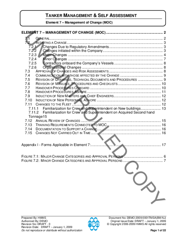 (PDF) Element 7 -Management of Change (MOC