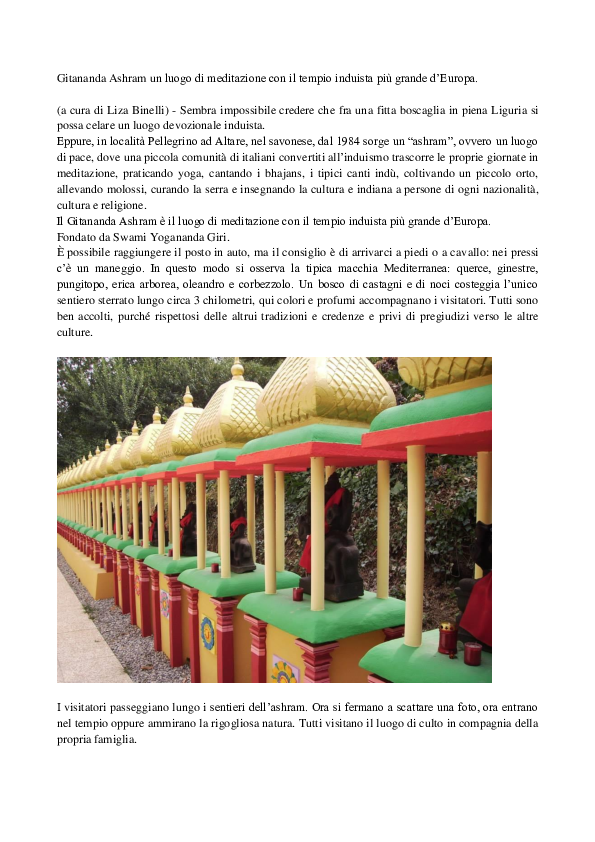 (PDF) Gitananda Ashram Altare Savona