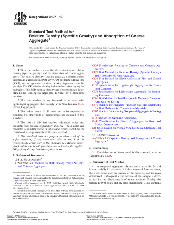 (PDF) Standard Test Method for Relative Density (Specific Gravity) and ... (PDF) Standard Test Method for Relative Density (Specific Gravity) and ...