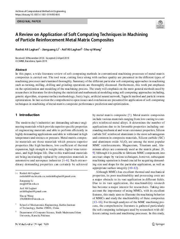 (PDF) A Review on Application of Soft Computing Techniques in Machining of Particle ...