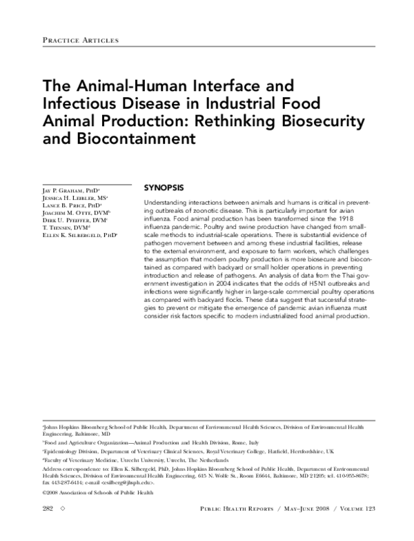 (PDF) The Animal-Human Interface and Infectious Disease in Industrial ...