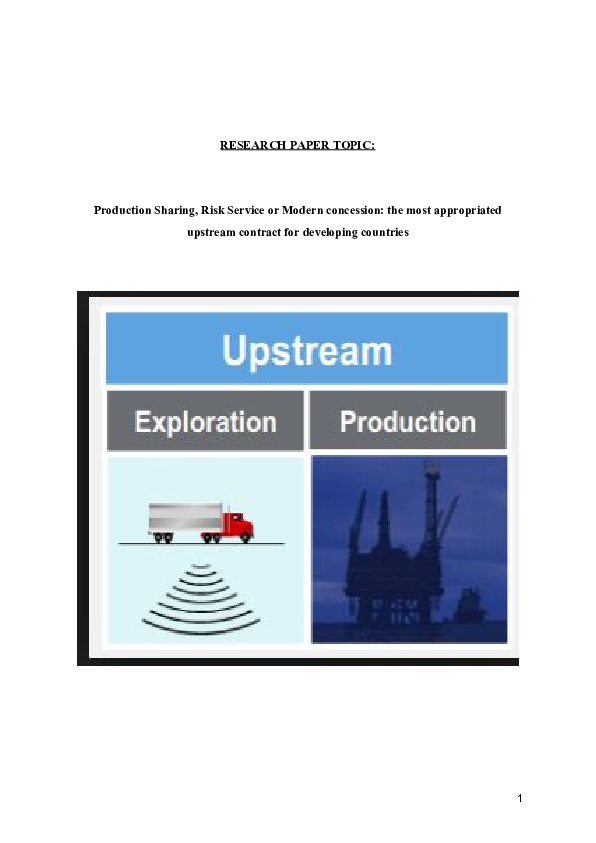 (PDF) Production Sharing, Risk Service and Modern Concession: The most ...