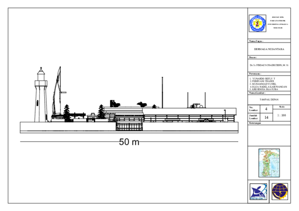 (PDF) Dermaga Nusantara - Tampak depan - Autocad (1:100)